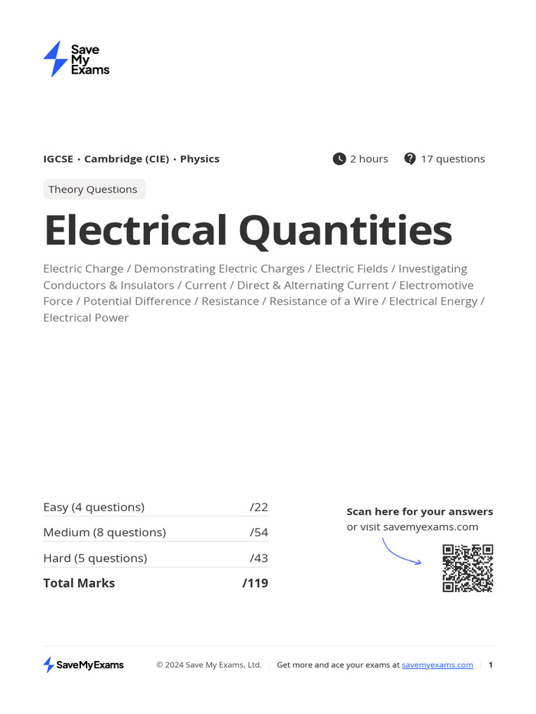 4 2 Electrical Quantities ZC39dm9C5mtR8tB8 | PDF | Electric Current | Electric Charge