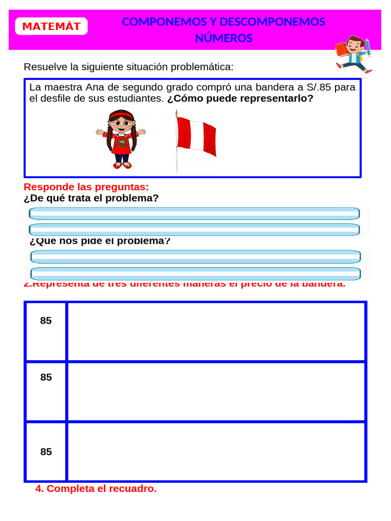 D3 A2 FICHA MAT Componemos y Descomponemos Números | PDF