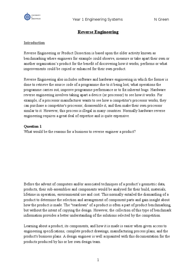 6 Reverse Engineering | PDF | Science And Technology | Engineering