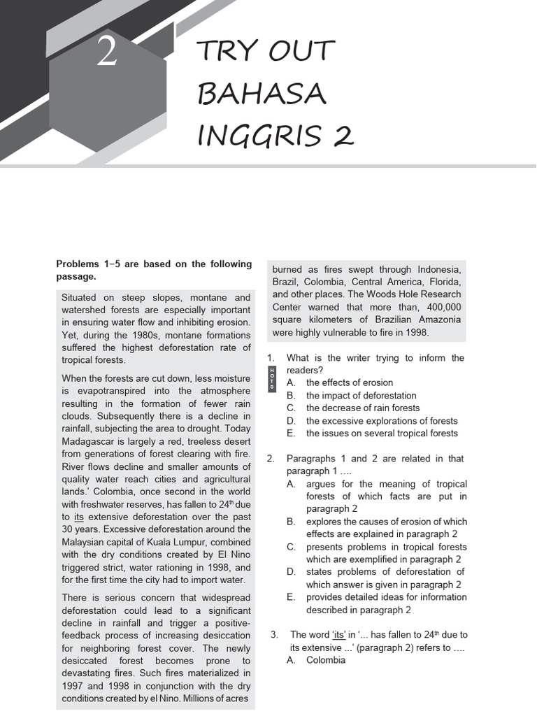 Try Out 2 | PDF | Agroecology | Deforestation