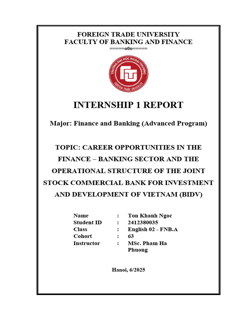 To%CC%82n Kha%CC%81nh Ngo%CC%A3c 0362500506 | PDF | Financial Risk | Banks