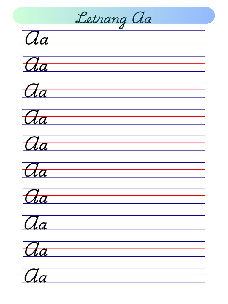 ing Alphabet Worksheet in Blue Green White Simple Style | PDF