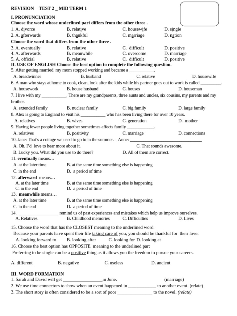 Revision Mid | PDF | English Language | Linguistics