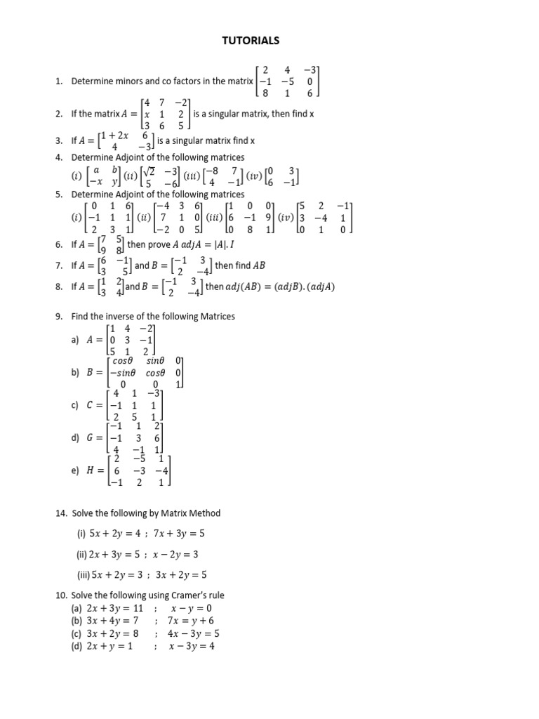 2 Matrices_determinants | PDF | Matrix (Mathematics) | Mathematical Relations