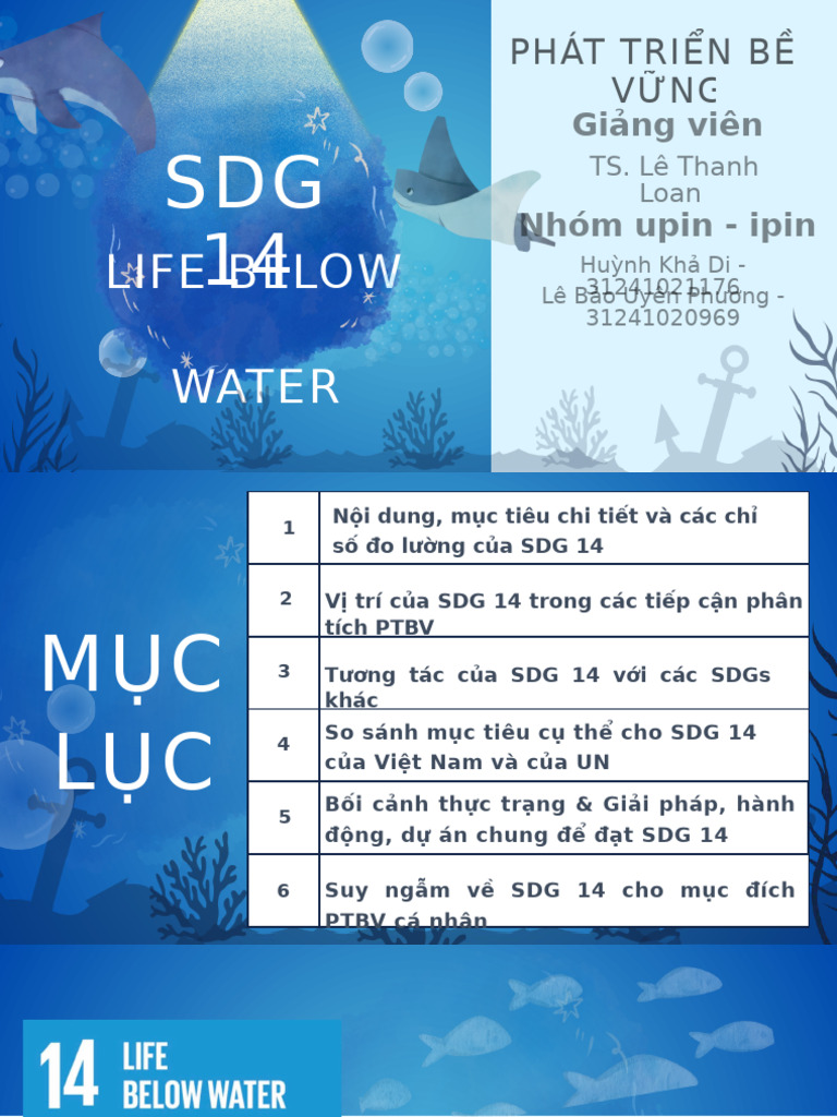 SDG 14 Life Below Water (Nhóm Upin Ipin) | PDF