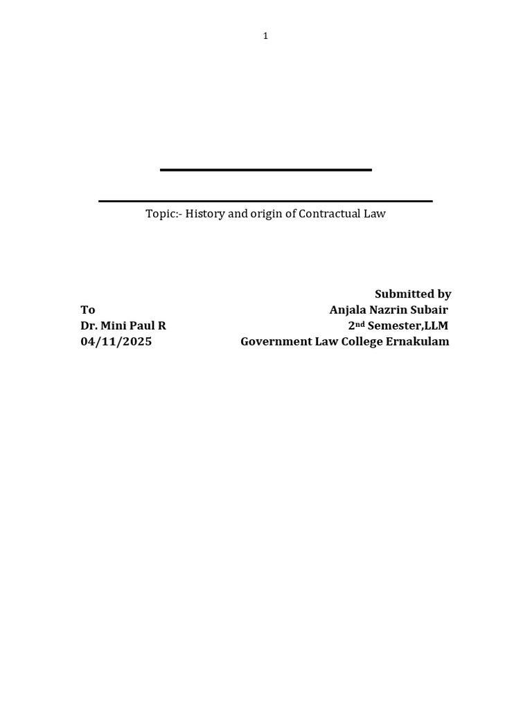 History of Contractual Liability Law | PDF | Consideration | Common Law
