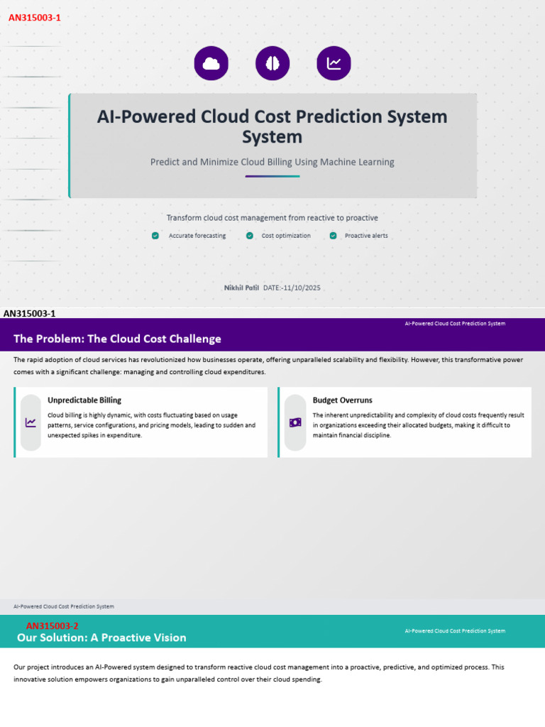 AI Cloud Cost Prediction System | PDF | Cloud Computing | Machine Learning