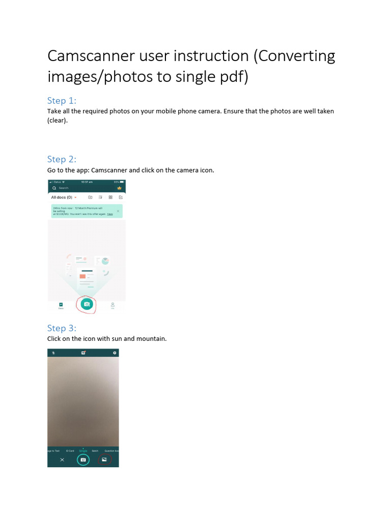 Camscanner User Instruction | PDF