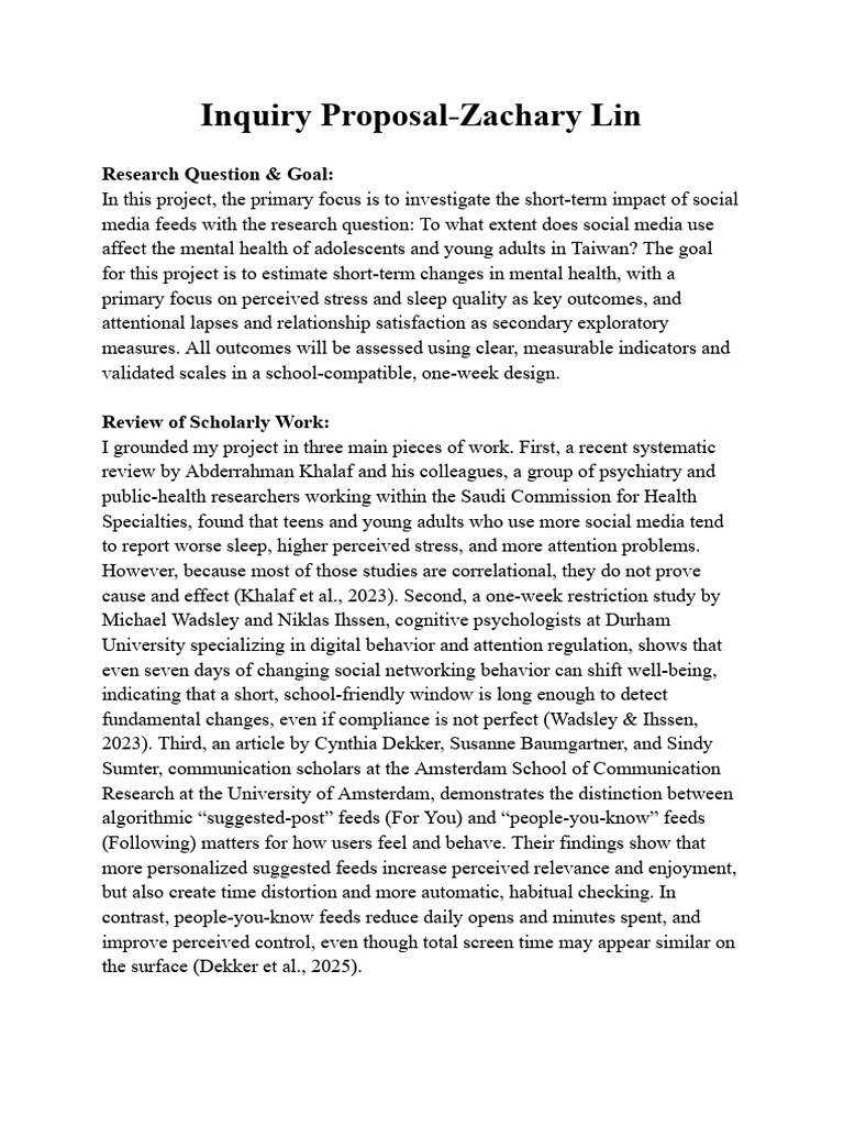 AP Research IPF Student Feedback | PDF | Survey Methodology | Adolescence
