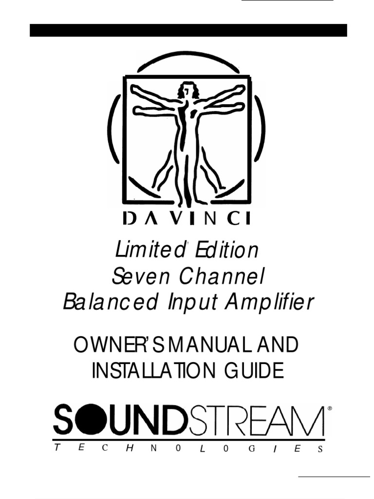DaVinci Amplifier Owner's Manual | PDF | Amplifier | Loudspeaker