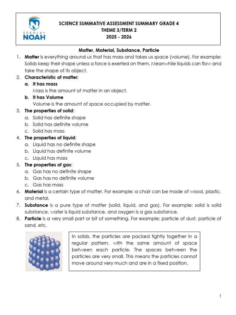 Grade 4 Science Summary SA Theme 3 Term 2 2025 2026 | PDF | Liquids ...