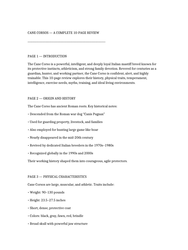 Cane Corsos 10 Page Review | PDF | Dog Training | Dogs