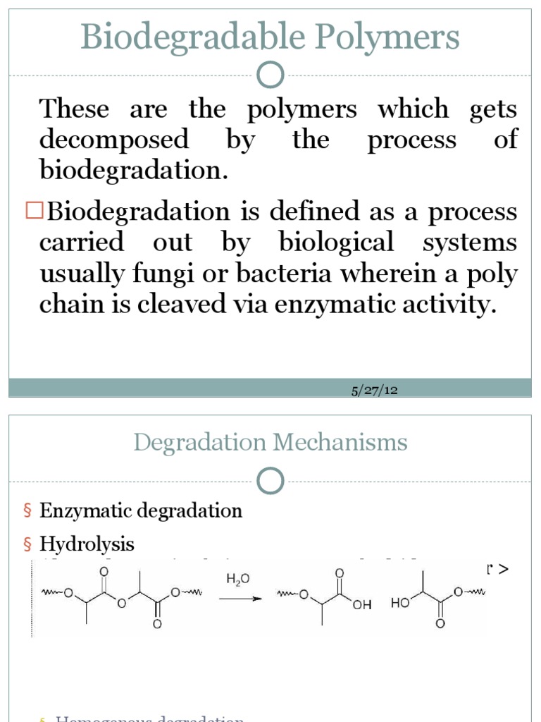 Biodegradable Polymers | PDF | Biodegradation | Polymers