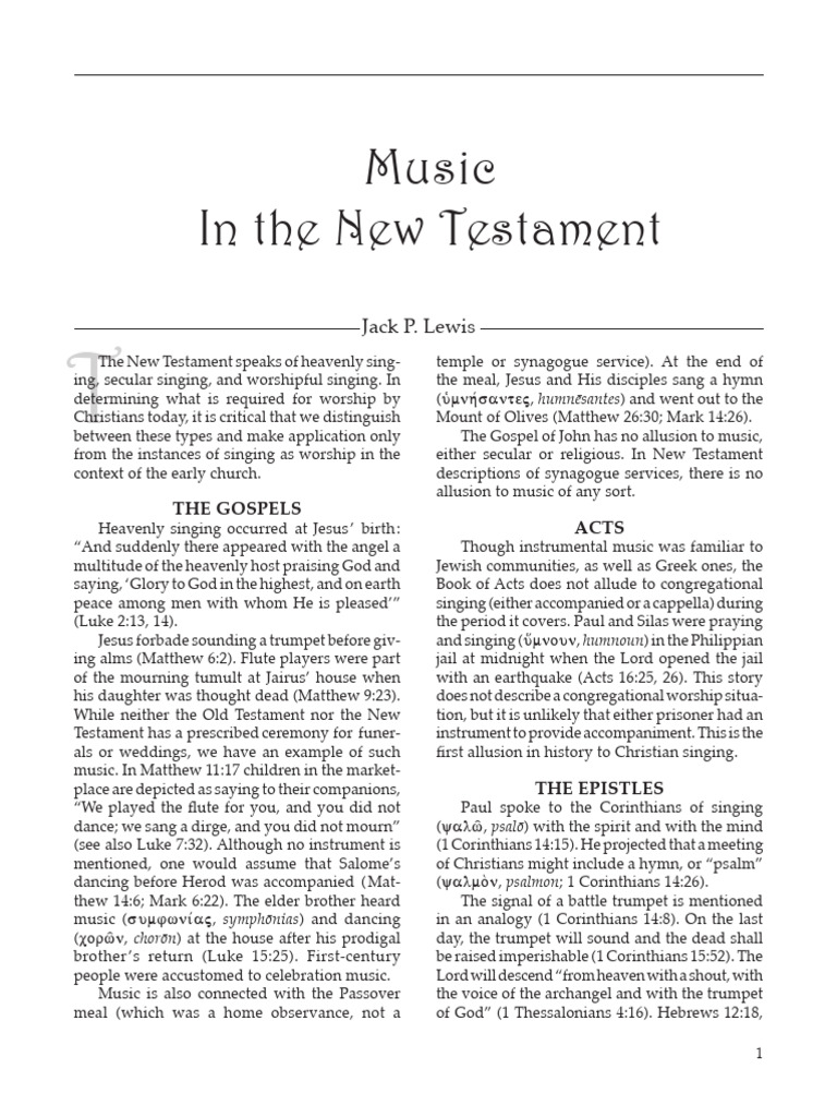 New Testament Music and Worship Insights | PDF | Gospel Of Matthew ...