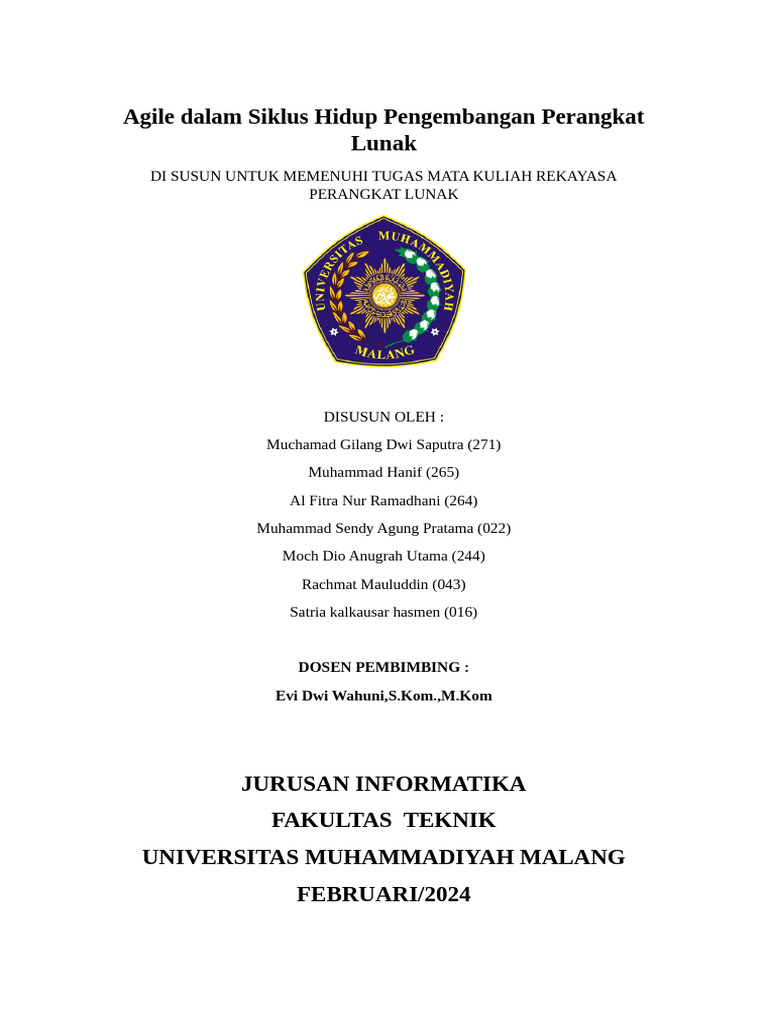 Agile dalam Siklus Hidup Pengembangan Perangkat Lunak | PDF