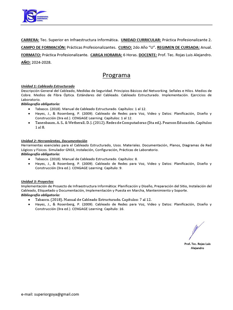 Programa Practica Prof 2 - 2024 | PDF