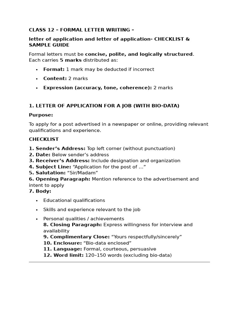 Grade 12 - Letter To Editor and Letter of Application Detaisl With ...
