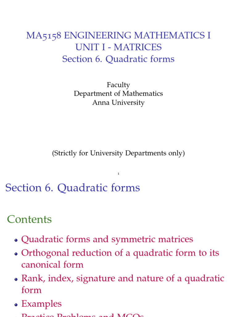 Matrices Section 6 | PDF | Eigenvalues And Eigenvectors | Mathematical ...