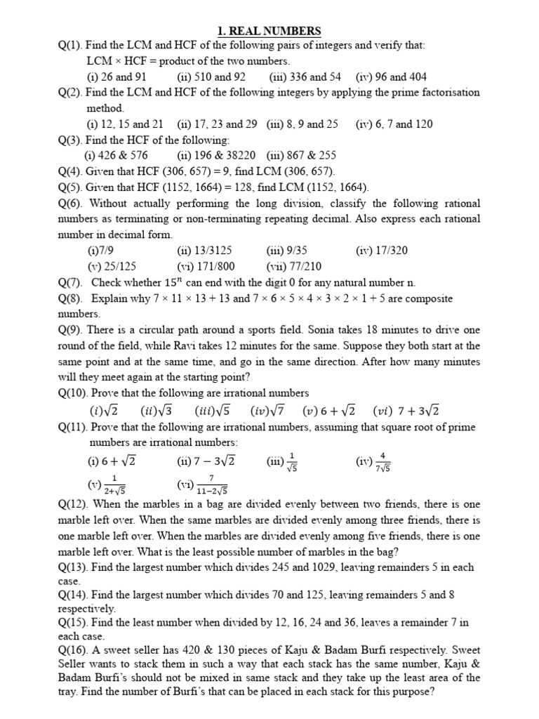 Real Numbers | PDF | Numbers | Prime Number