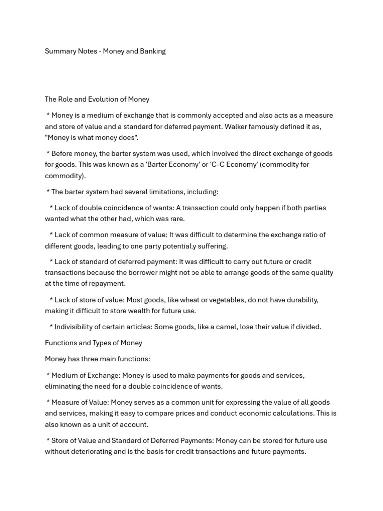 Money and Banking Overview | PDF | Money | Banks