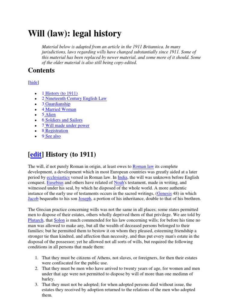 History of Wills in Law | PDF | Will And Testament | Probate