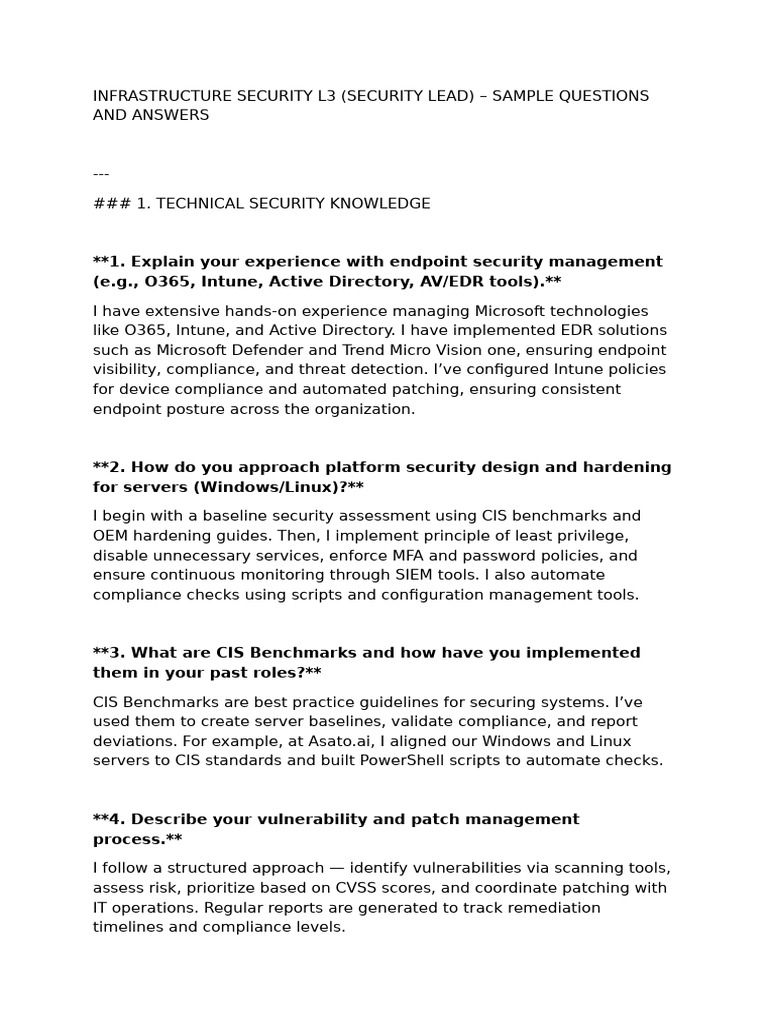Infrastructure Security L3 Interview Q&A | PDF | Computer Security ...