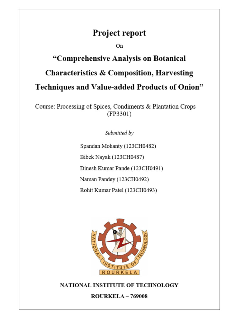 Onion Analysis: Characteristics & Uses | PDF | Onion | Pickling