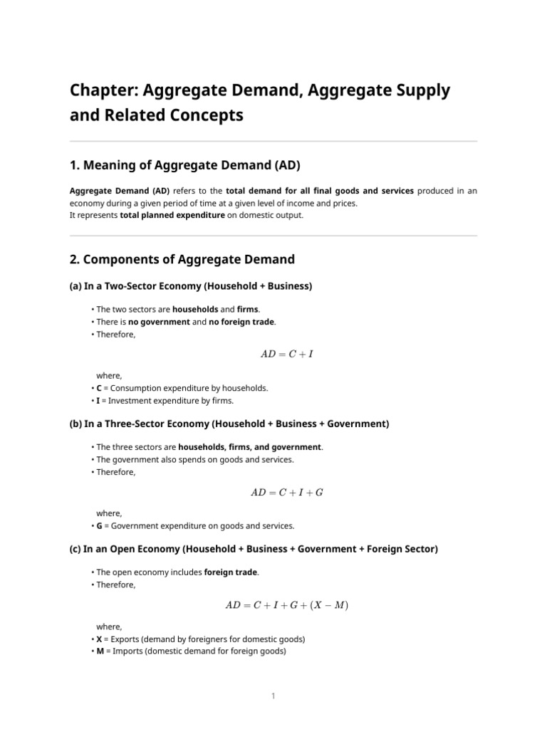 Aggregate Demand Supply Notes | PDF | Aggregate Demand | Consumption ...