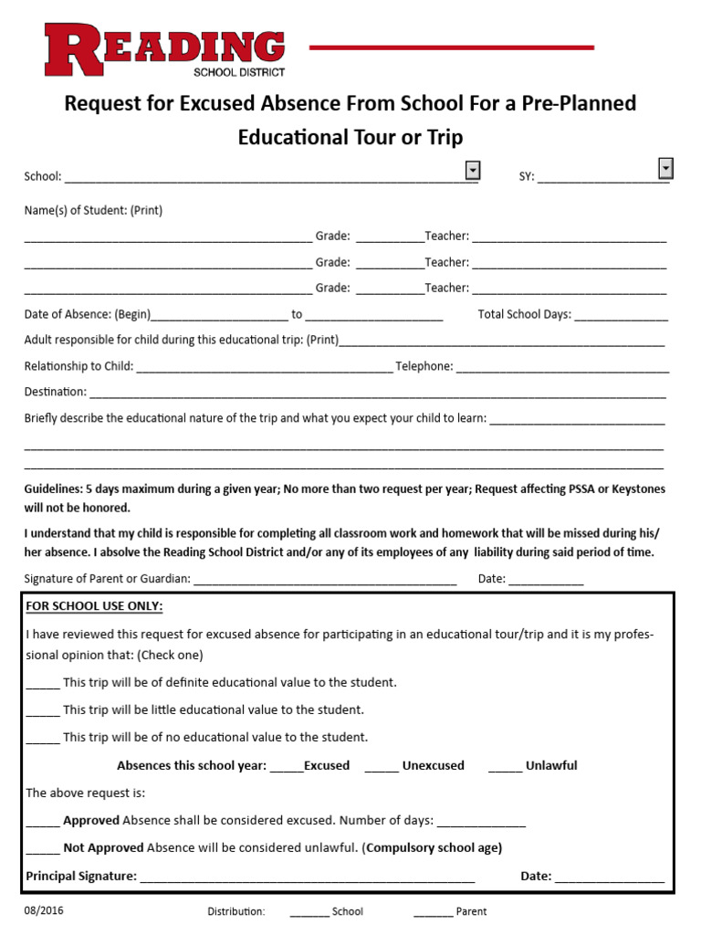 Educational Trip Form | PDF
