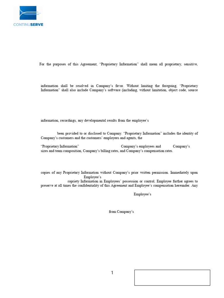NDA Continuserve | PDF | Trade Secret | Non Disclosure Agreement