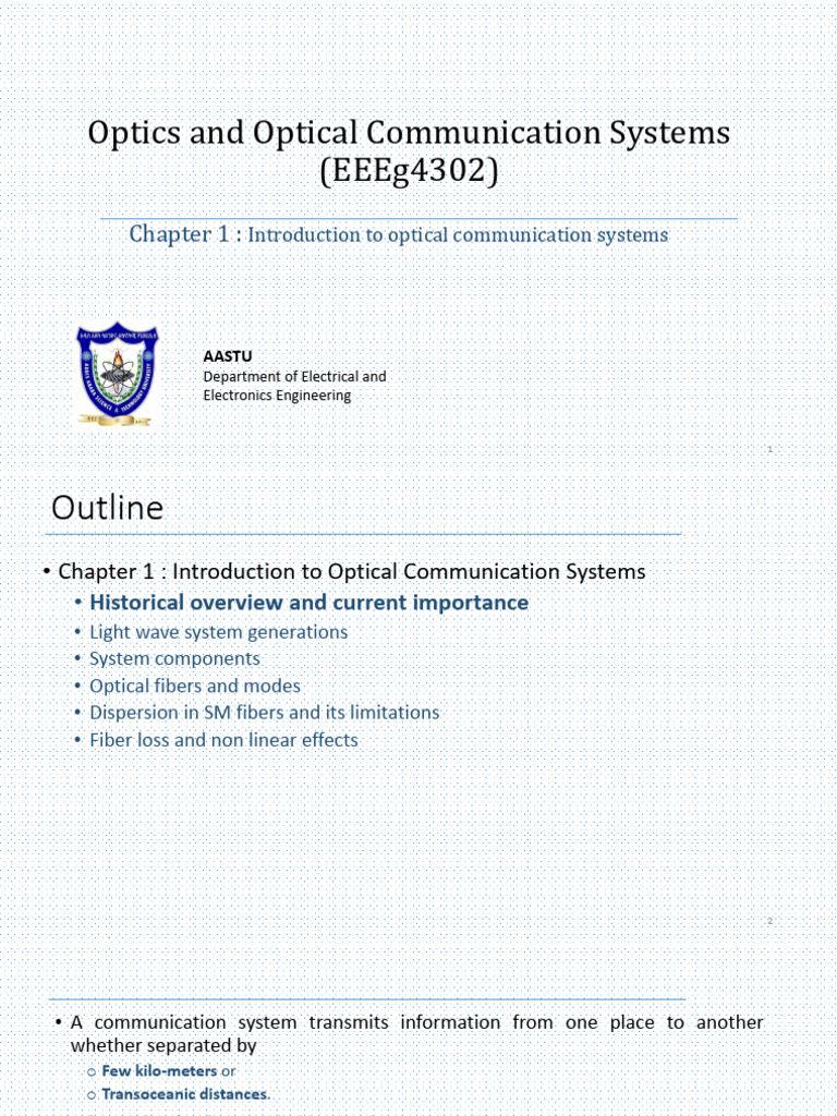 Introduction to Optical Communication Systems | PDF | Optical Fiber ...