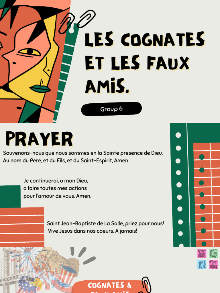 Les Cognates Et Les Faux Amis. Group 6 | PDF | Psycholinguistics ...