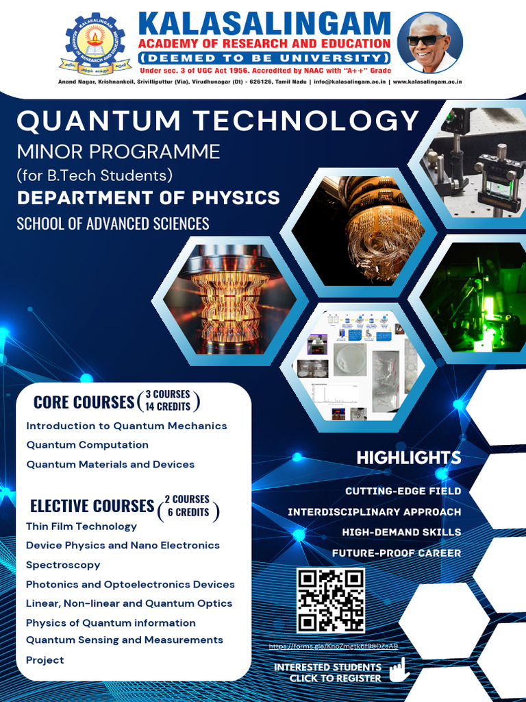 Quantum Technology Minor for B.Tech Students | PDF | Physics | Photonics