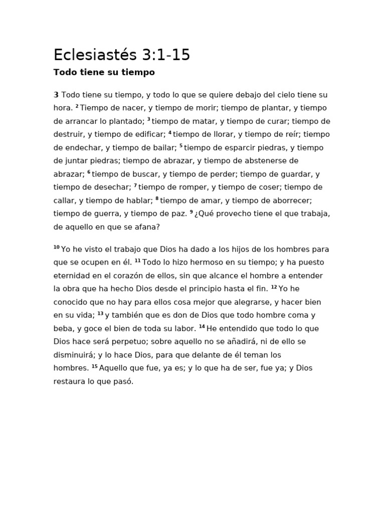 Eclesiastés 3 | PDF | Dios | Soberanía