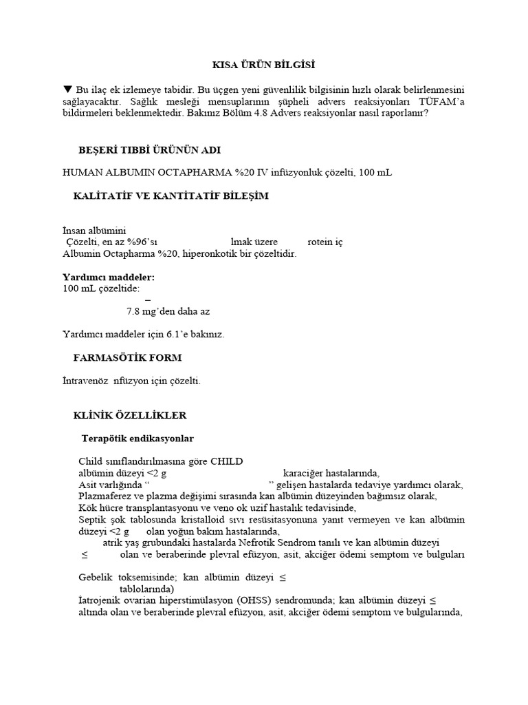 Kisa Ürün Bilgisi: Spontan Bakteriyel Peritonit | PDF