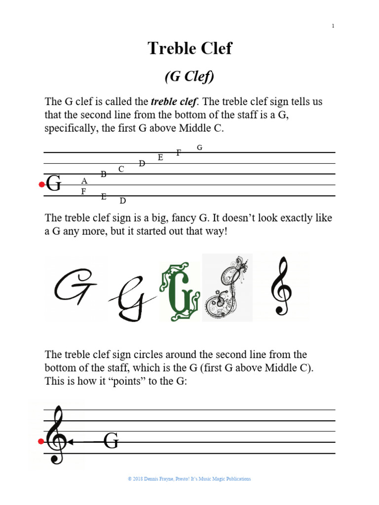 Treble and Bass Clef Beg Intro and Practice | PDF | Clef | Musical ...