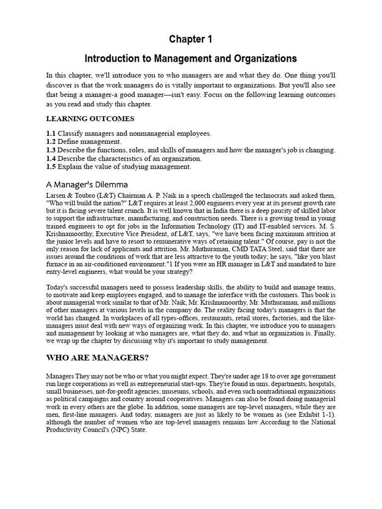 Introduction to Management Roles | PDF | Goal | Skill