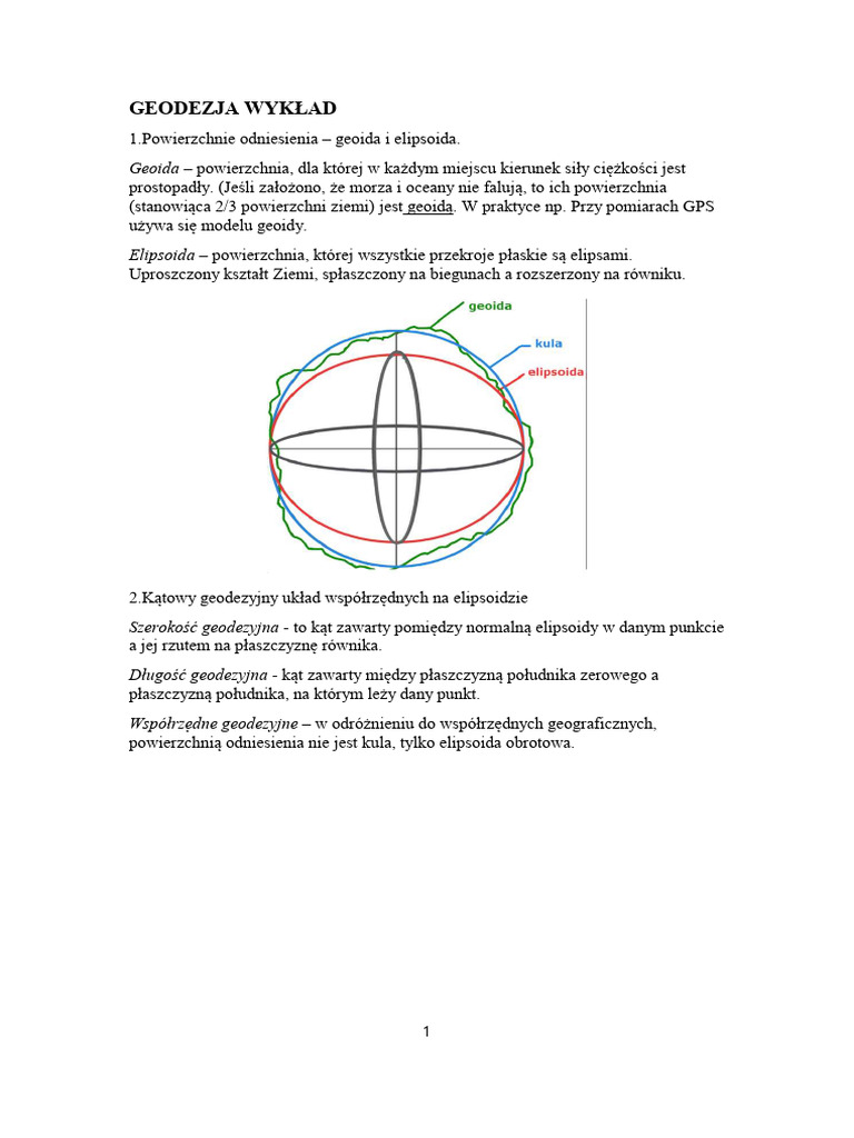 Geodezja Wykład: Geoida | PDF