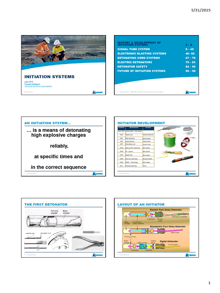 Initiation Systems SEB 2015 | PDF | Explosion | Pyrotechnics