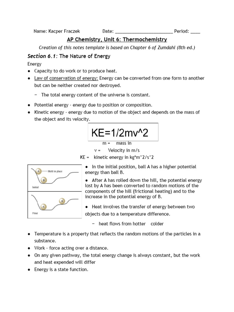Chemistry Unit 6 PDF | PDF | Heat | Chemical Reactions