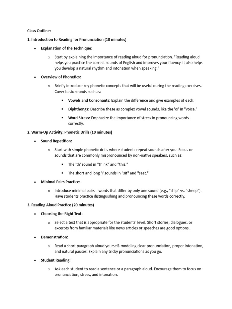 Class Outline | PDF | Linguistics | Phonology