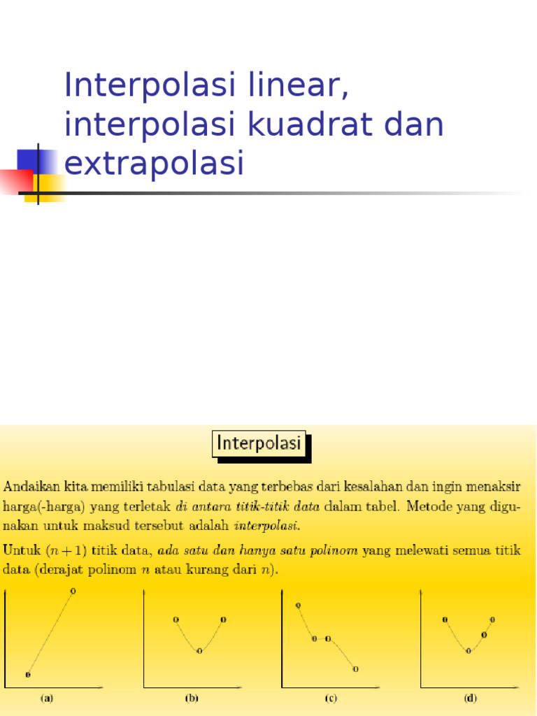 Interpolasi Linear, Kuadrat Ekstrapolasi | PDF