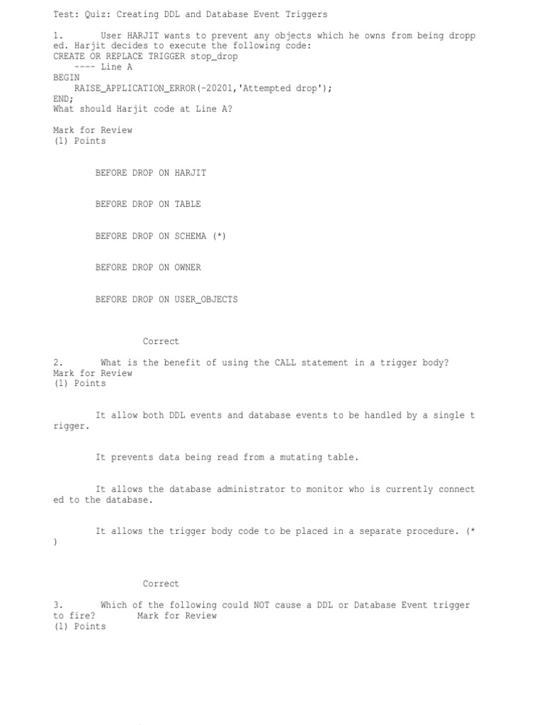 Creating DDL and Database Event Triggers | PDF | Computer Programming | Software Engineering