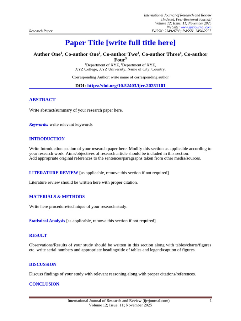 Paper Title (Write Full Title Here) : Author One, Co-Author One, Co ...