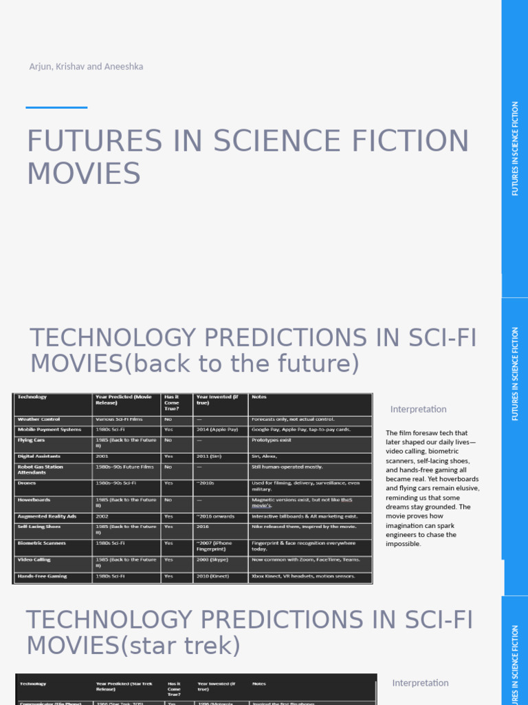 Futures in Science Fiction Movies | PDF | Virtual Reality | Science Fiction