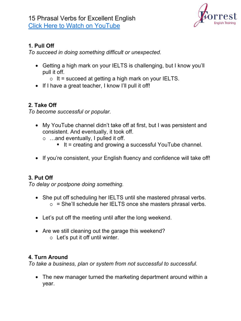Mastering Phrasal Verbs for Fluency | PDF | English Language | Linguistics