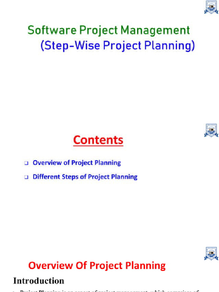 Unit 1 Overview of Stepwise Project Planning | PDF