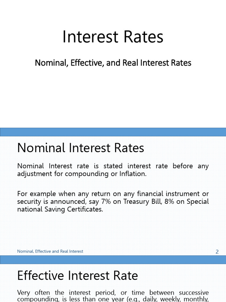 Understanding Nominal, Effective, and Real Interest Rates | PDF ...