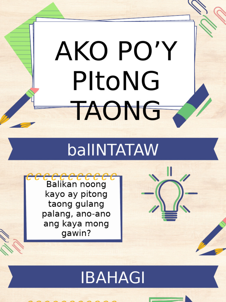 Aralin 2.2 Ako Poy Pitong Taon | PDF