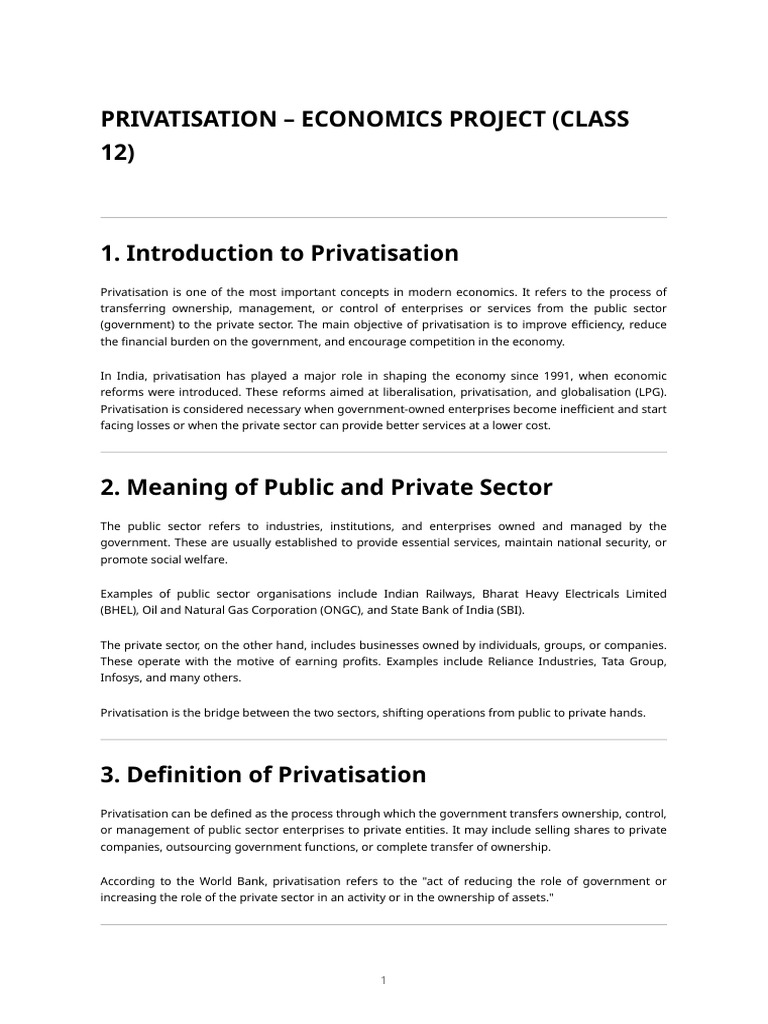 Understanding Privatisation in India | PDF | Privatization | Public ...